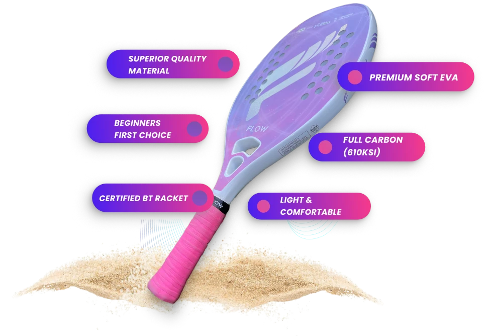 Full Carbon Beach Tennis Racket, Special Edition, Begginers and Intermediate Choice, Flow Astra ...